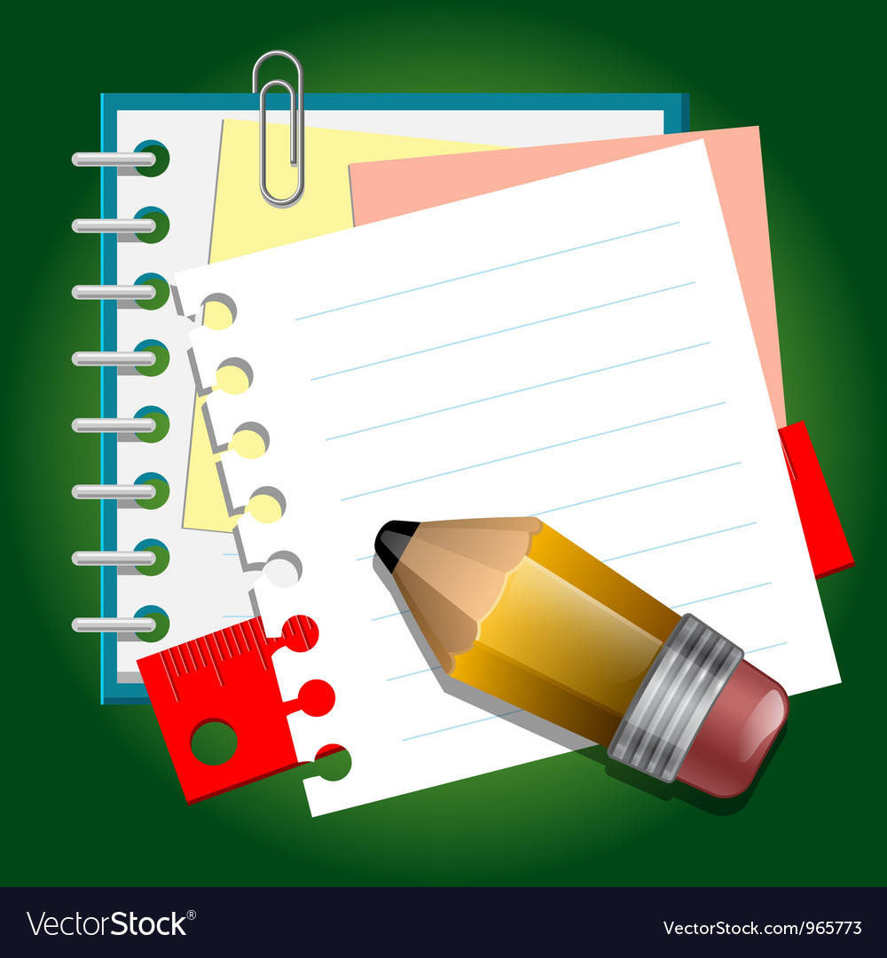 School paper notes Royalty Free Vector Image - VectorStock