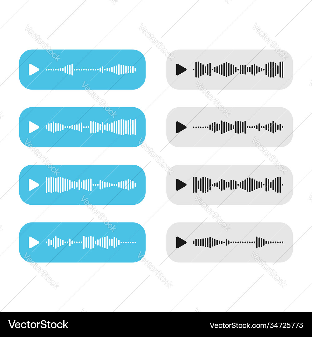 Set sound message for social media Royalty Free Vector Image