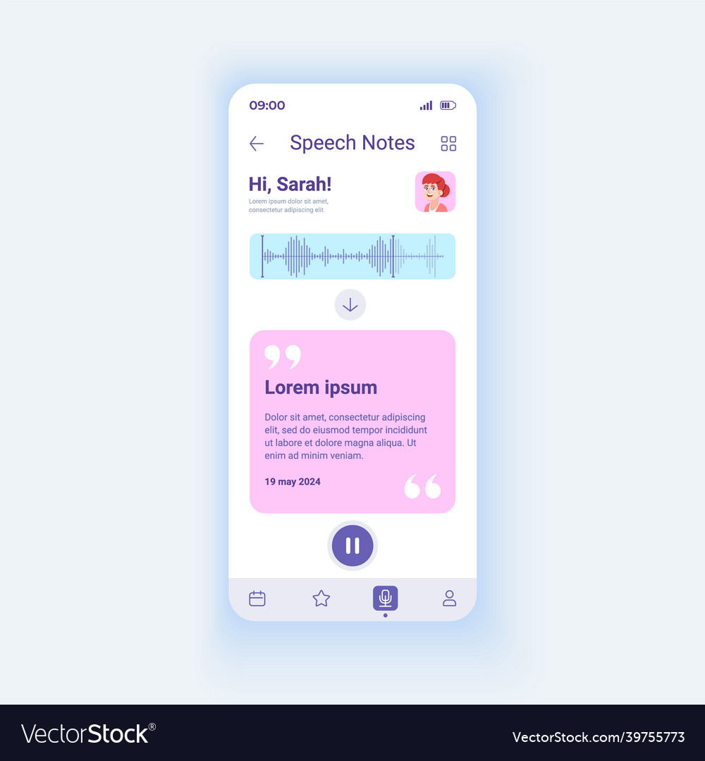 Speech light smartphone interface template Vector Image Speech light smartphone interface template Vector Image