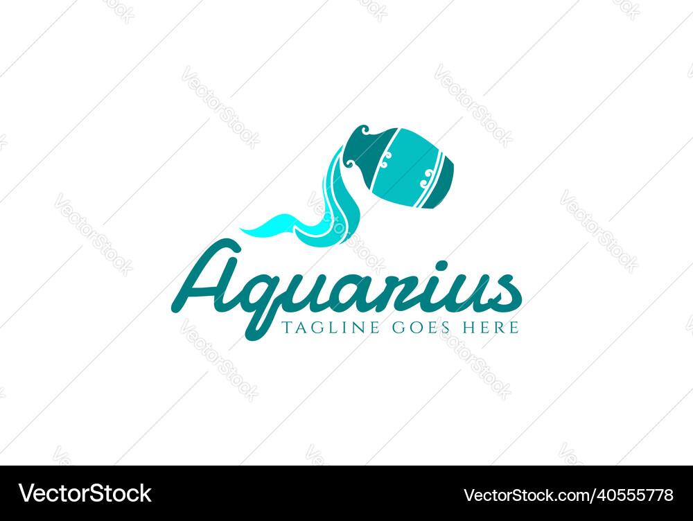Aquarius water vessel logo design Royalty Free Vector Image