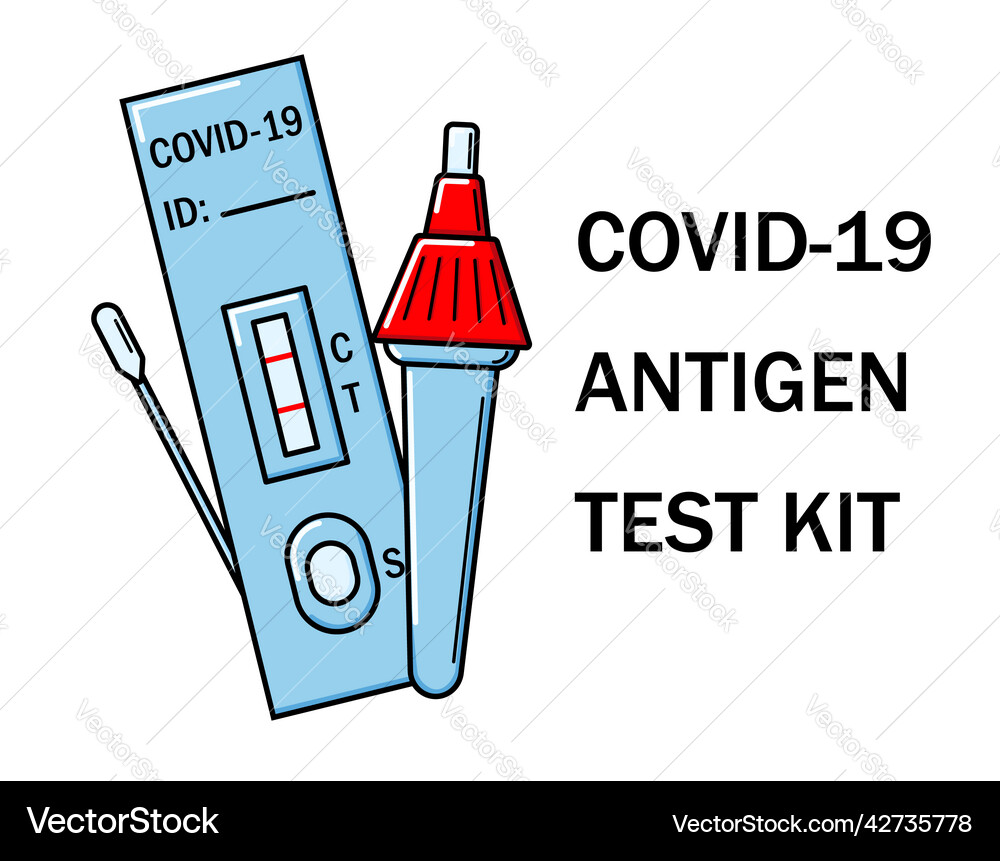 Atk covid rapid antigen test kit instruction Vector Image