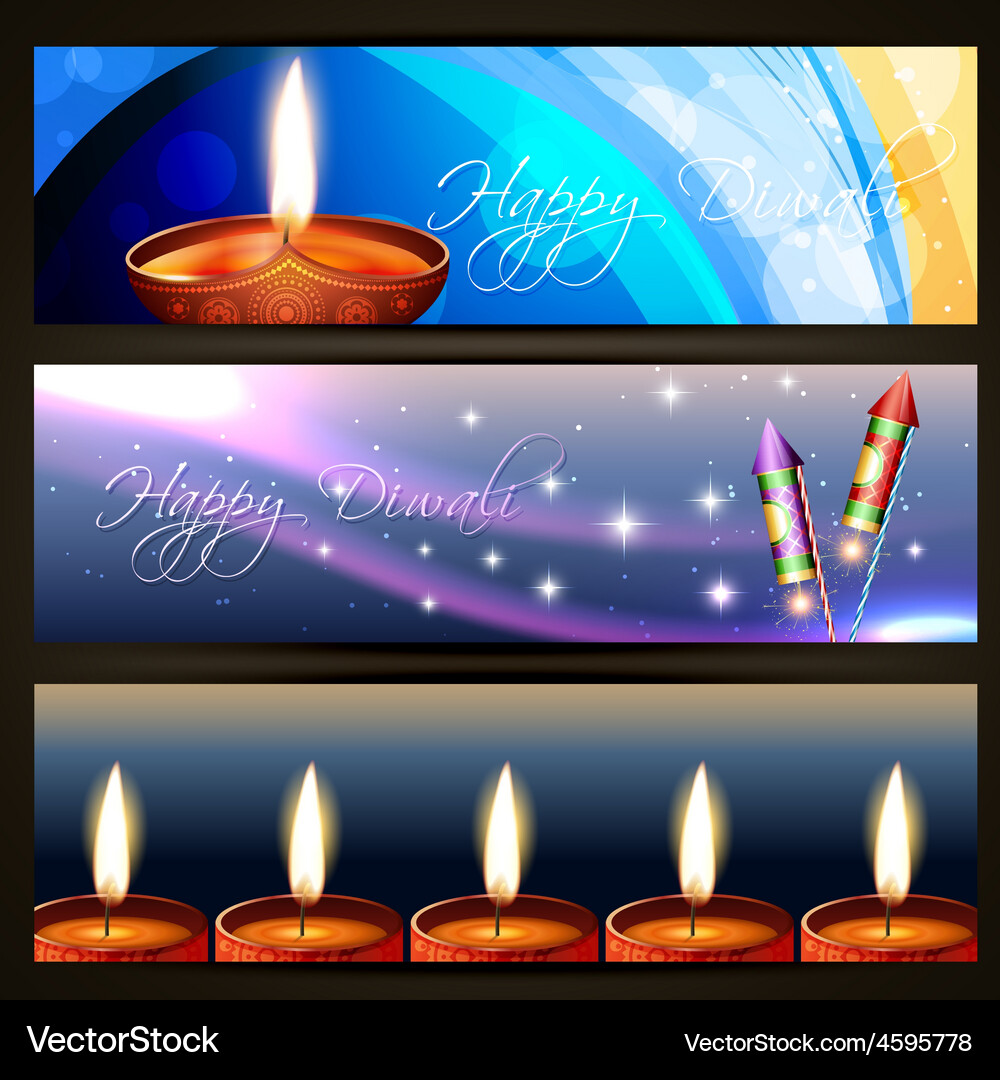 Diwali festival headers Royalty Free Vector Image