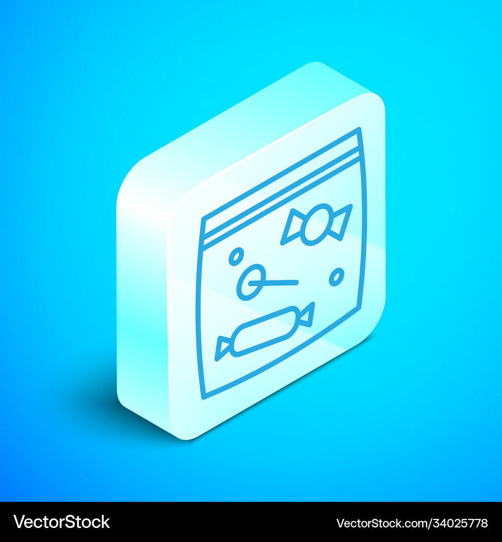 Isometric line candy packaging for sweets icon Vector Image