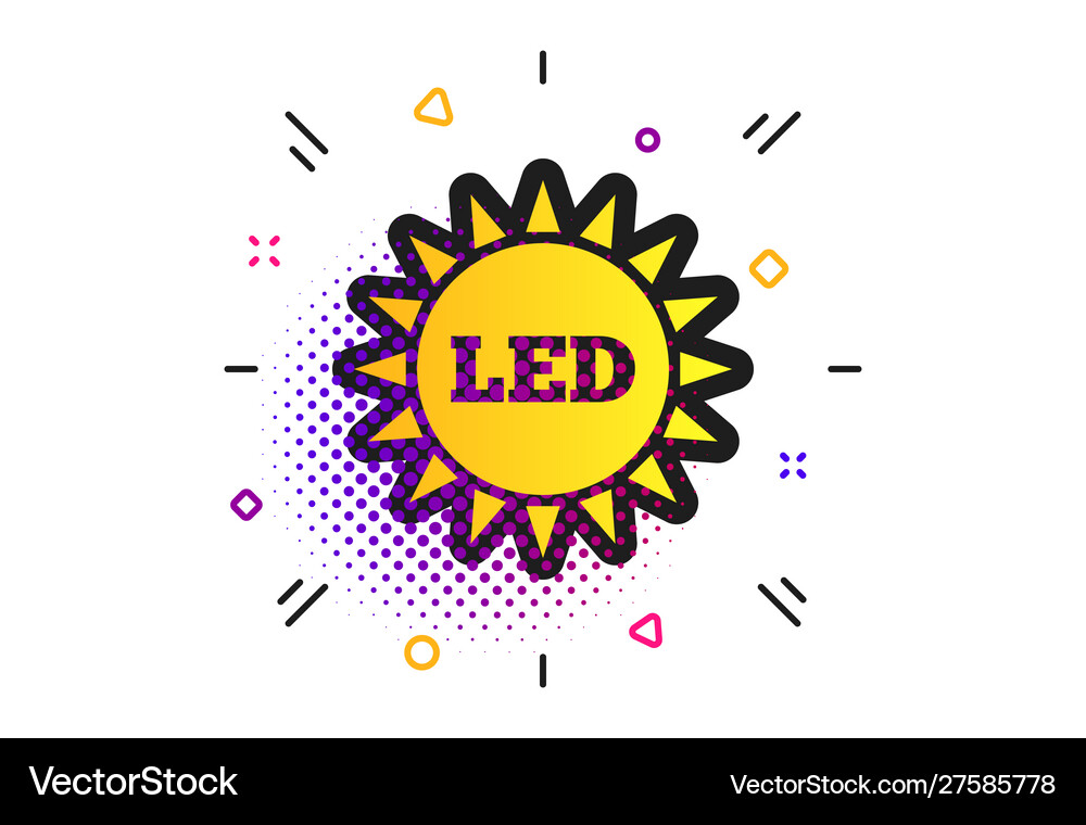 Led light sun icon energy symbol Royalty Free Vector Image