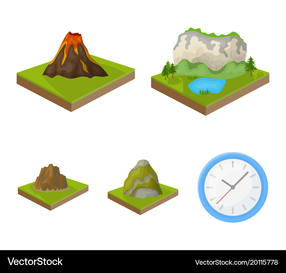 Mountains rocks and landscape relief Royalty Free Vector