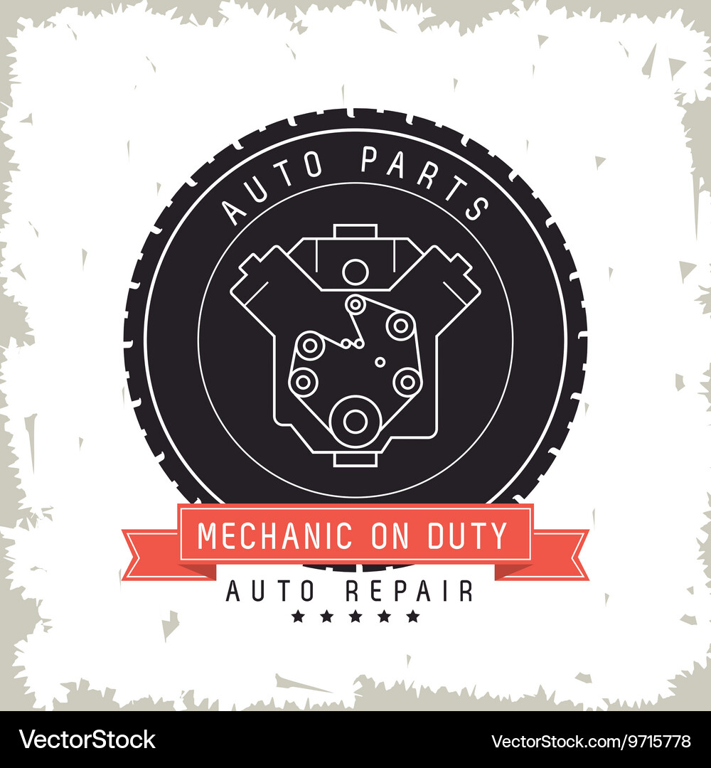 Seal stamp icon auto part design graphic Vector Image