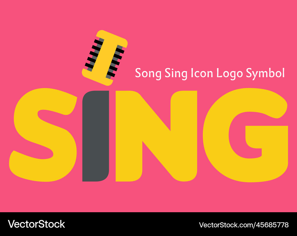 Song sing icon logo symbol design Royalty Free Vector Image