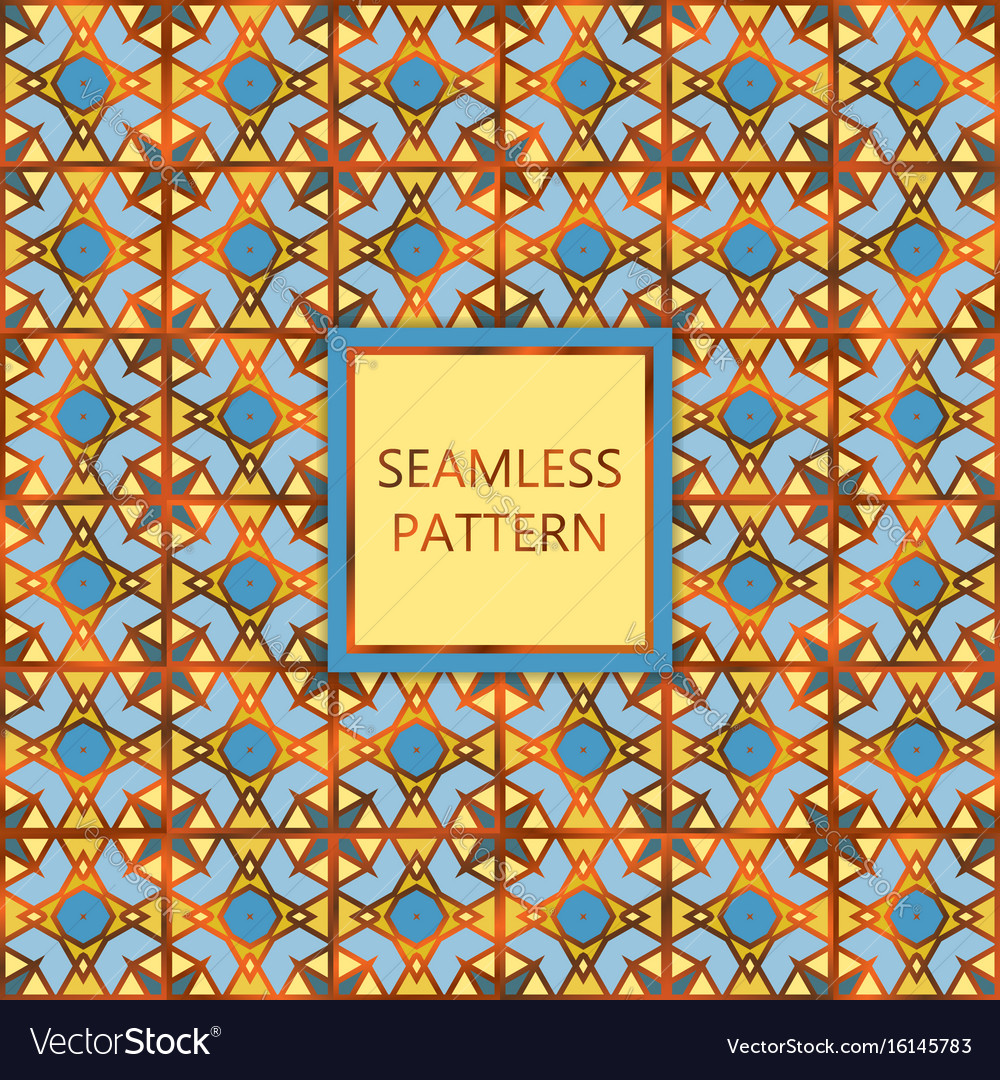 Bright colorful seamless pattern with golden Vector Image