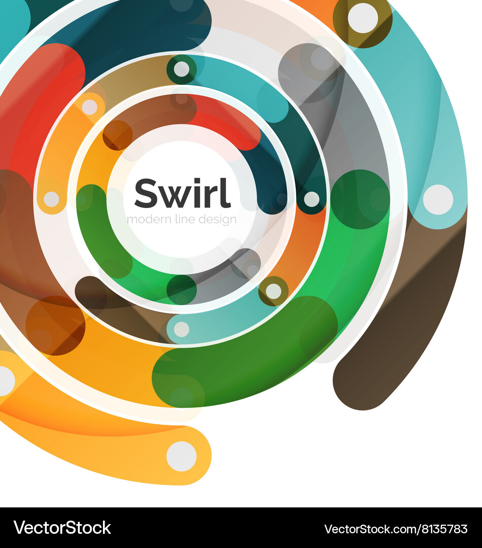 Geometric swirl and circle lines abstract Vector Image