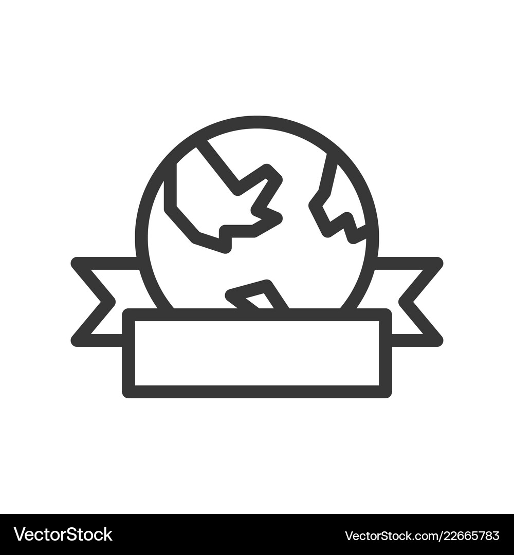 Globe or planet earth icon with ribbon Royalty Free Vector
