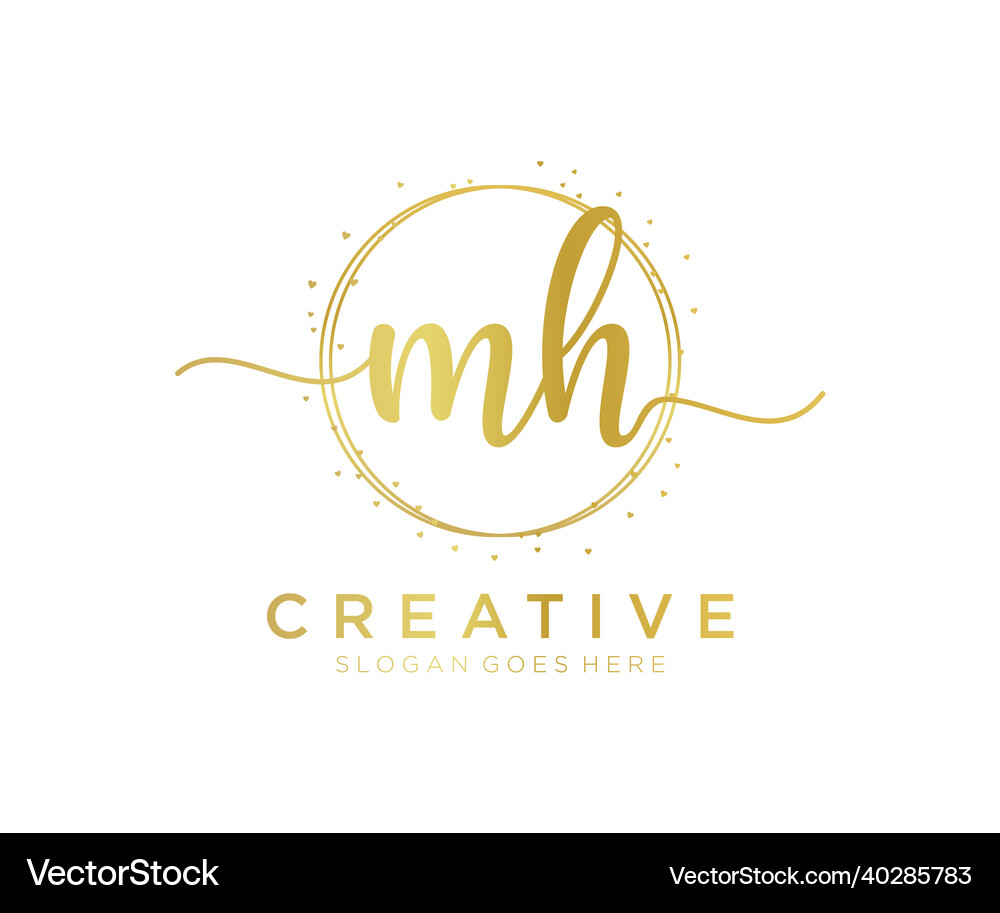 Initial mh feminine logo usable for nature salon Vector Image
