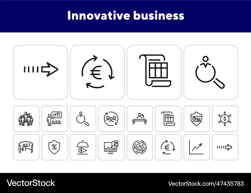 Innovative business icons Royalty Free Vector Image