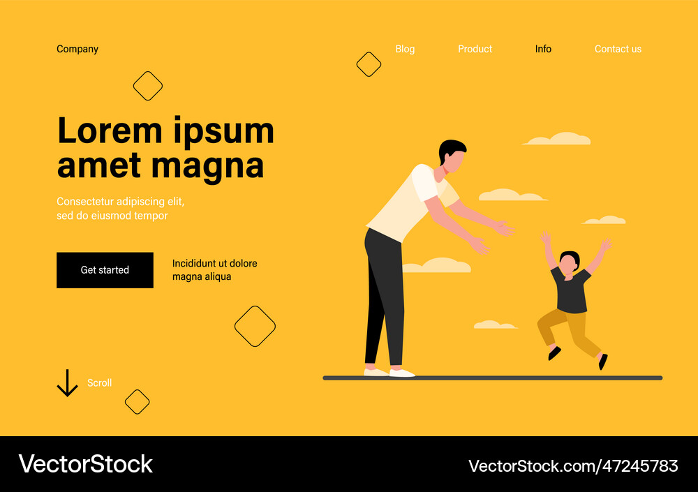 Little boy running to his dad Royalty Free Vector Image