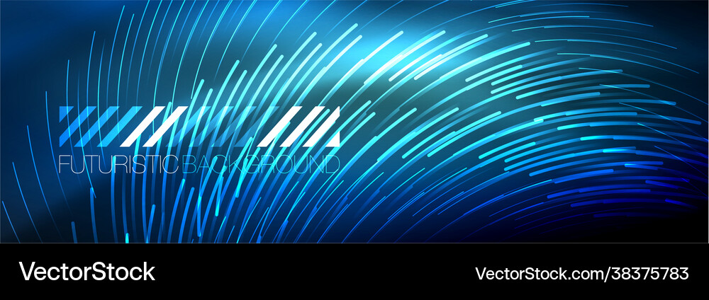 Neon glowing lines magic energy and light motion Vector Image