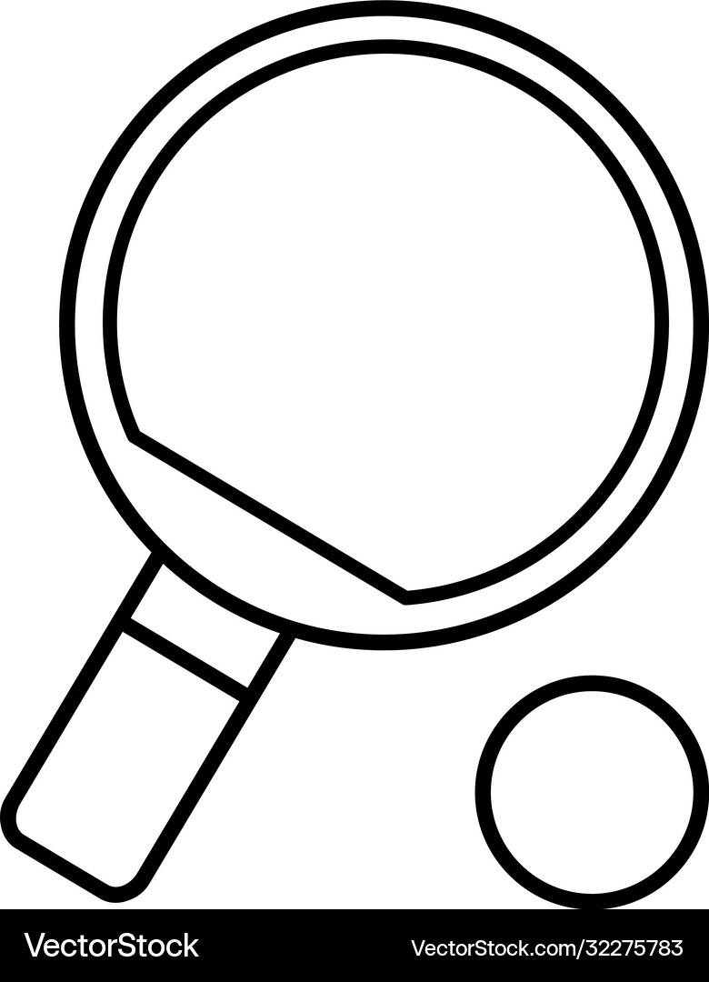 Ping pong racket and ball line style icon Vector Image