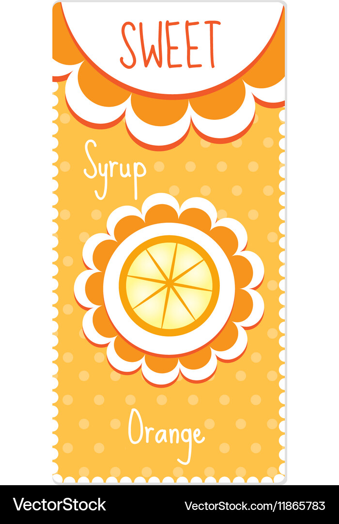 Sweet fruit labels for drinks syrup jam Orange Vector Image