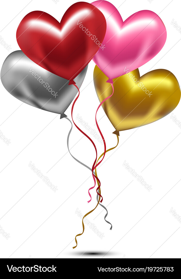 Valentine heart balloons Royalty Free Vector Image