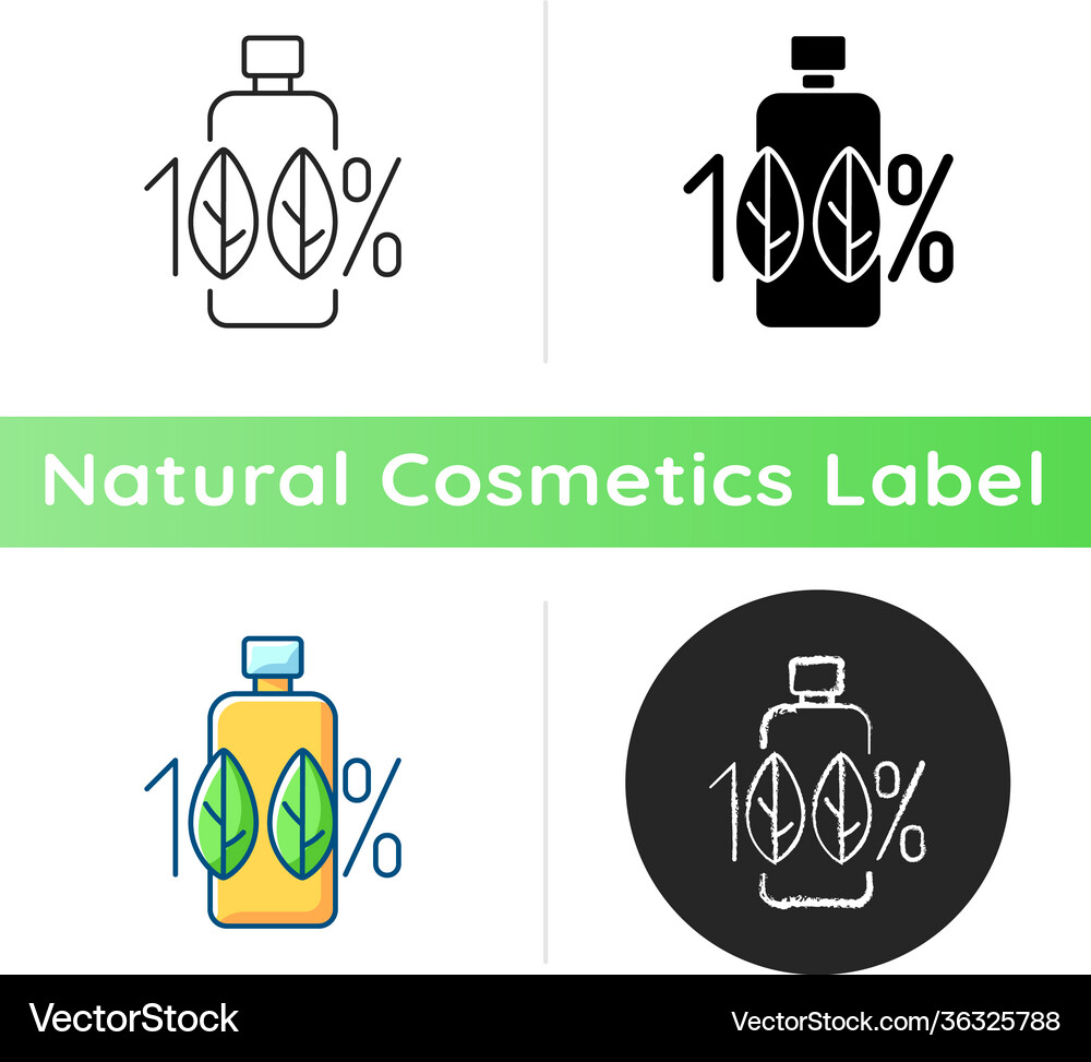 100 percent natural icon Royalty Free Vector Image