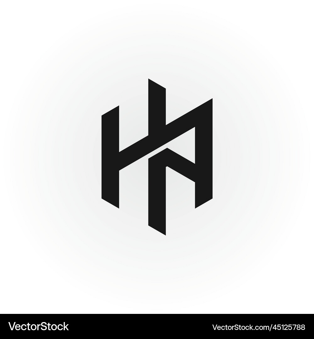 Abstract initial letter ha or ah logo in black – Royalty-Free Vector ...