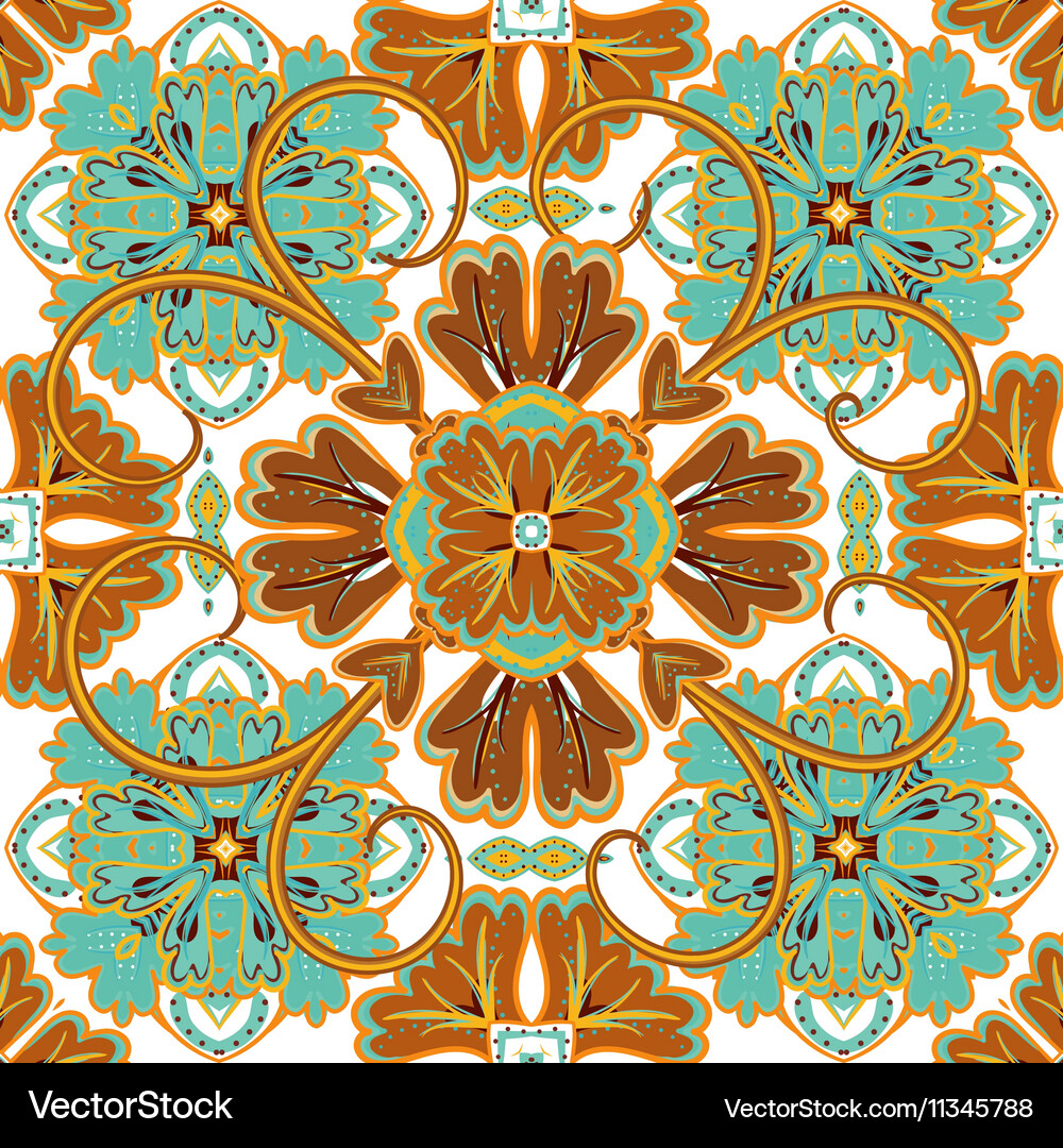 Beautiful seamless ornamental tile background Vector Image