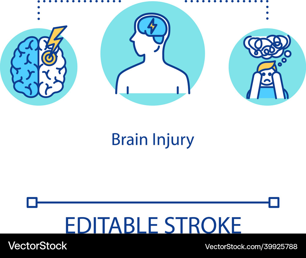 Brain injury neurotrauma concept icon Royalty Free Vector