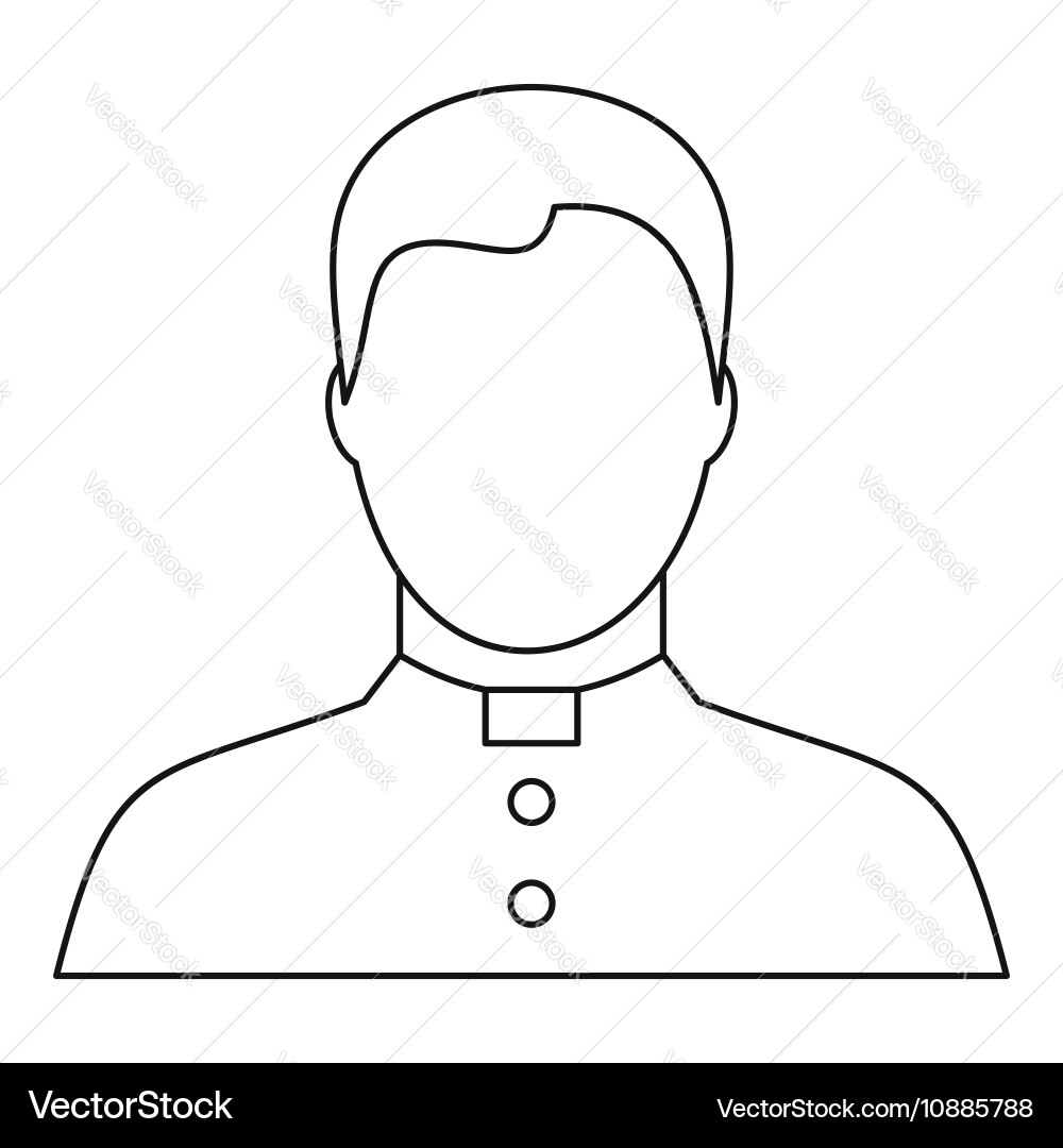 Catholic priest icon outline style Royalty Free Vector Image