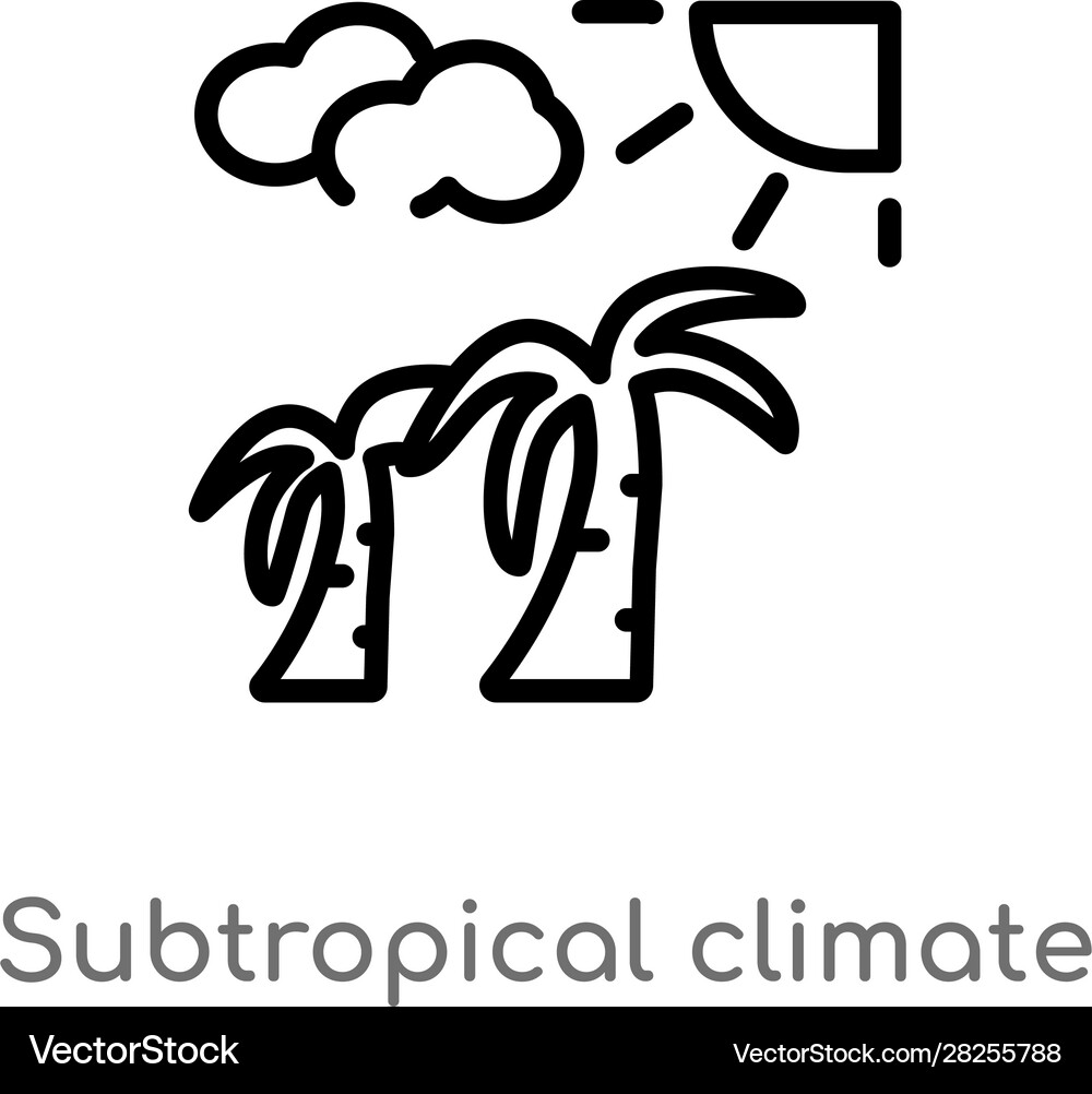 Outline subtropical climate icon isolated black Vector Image
