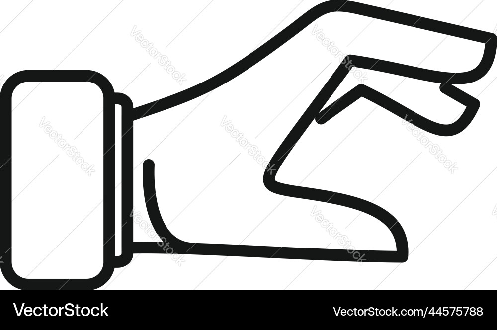 Point gesture icon outline finger hand Royalty Free Vector