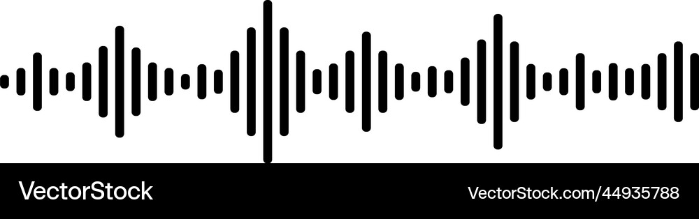 Sound and audio waves monochrome wave lines Vector Image