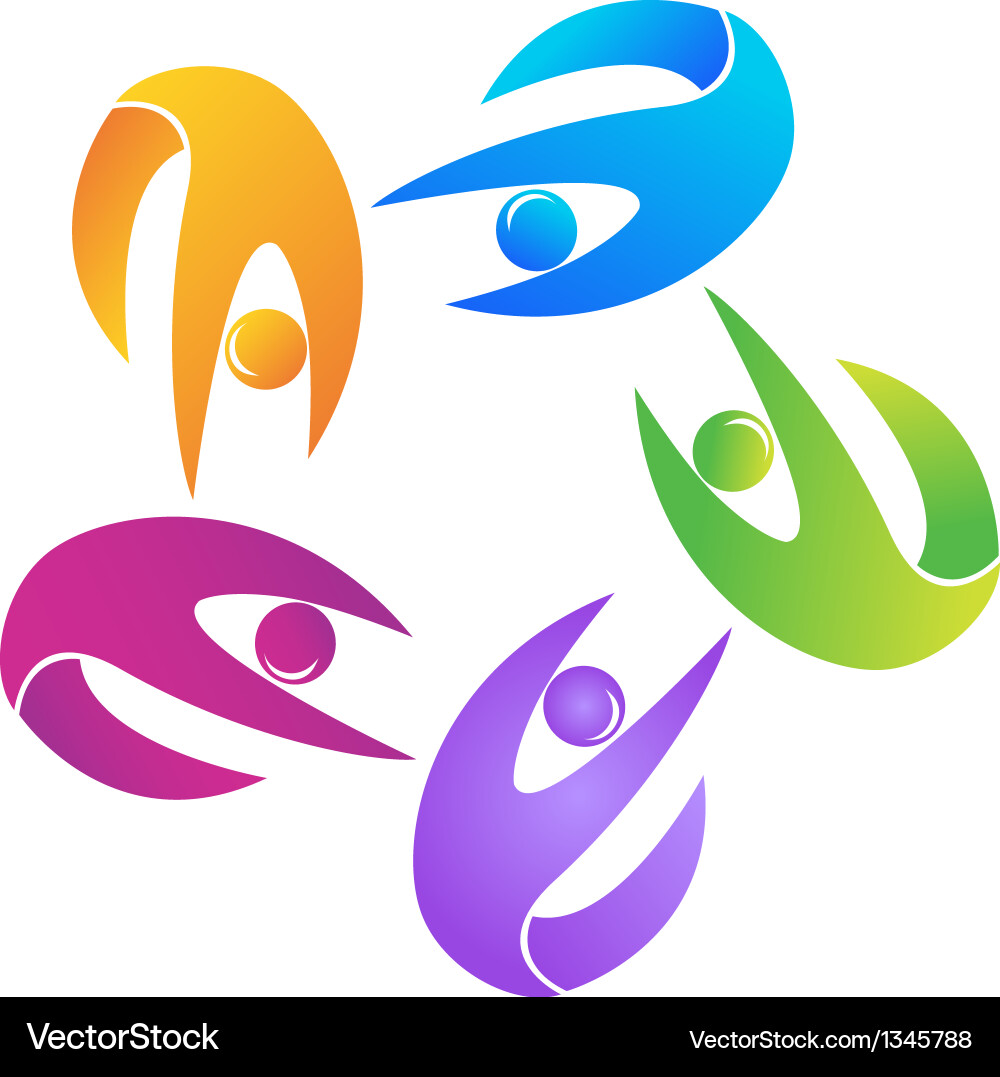 Teamwork fitness logo Royalty Free Vector Image