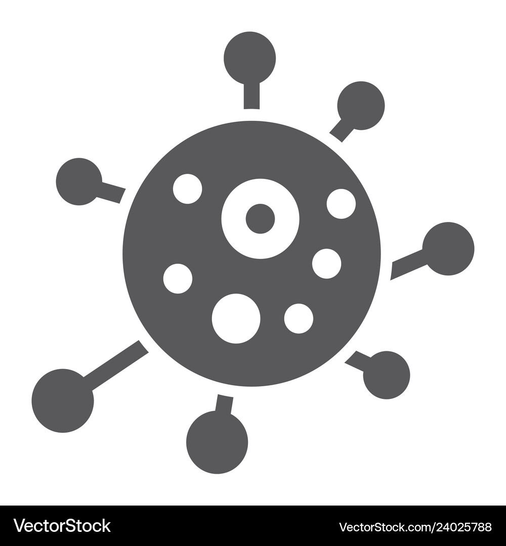 Virus glyph icon bacterium and biology microbe Vector Image
