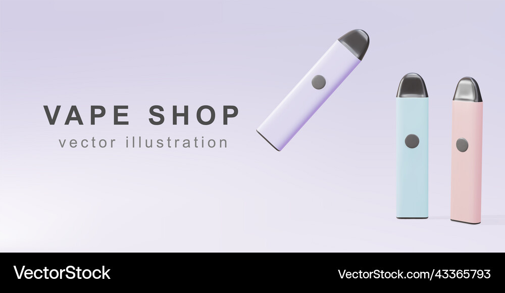 3d promotional banner for electronic cigarette Vector Image