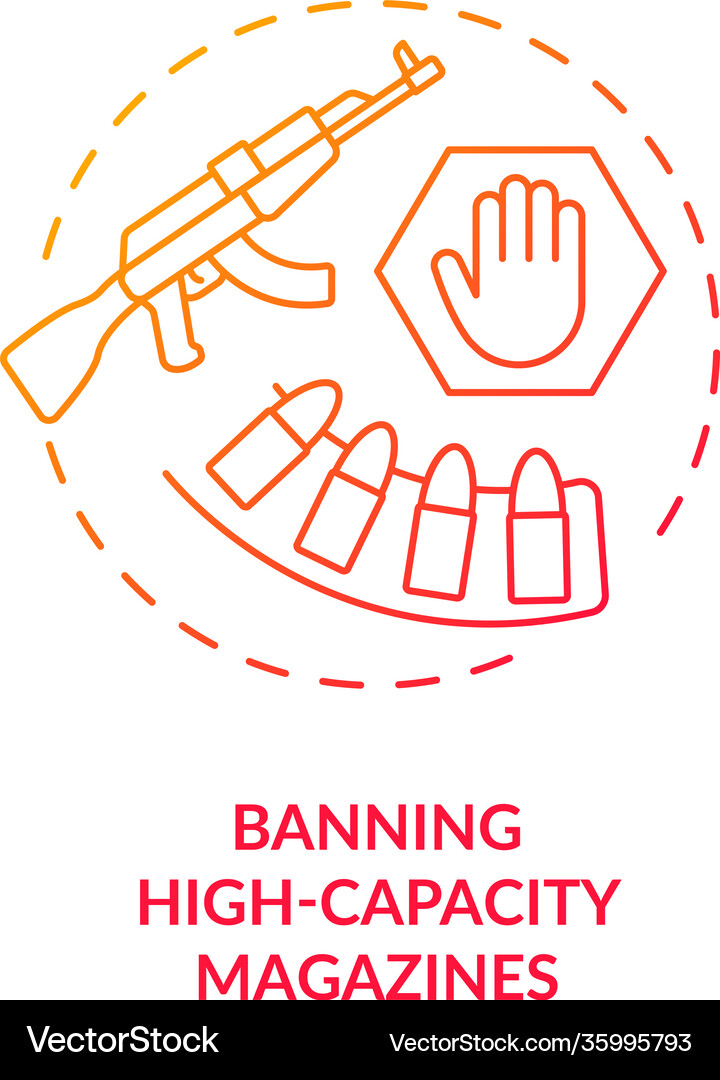 Ban high capacity magazines red gradient concept Vector Image