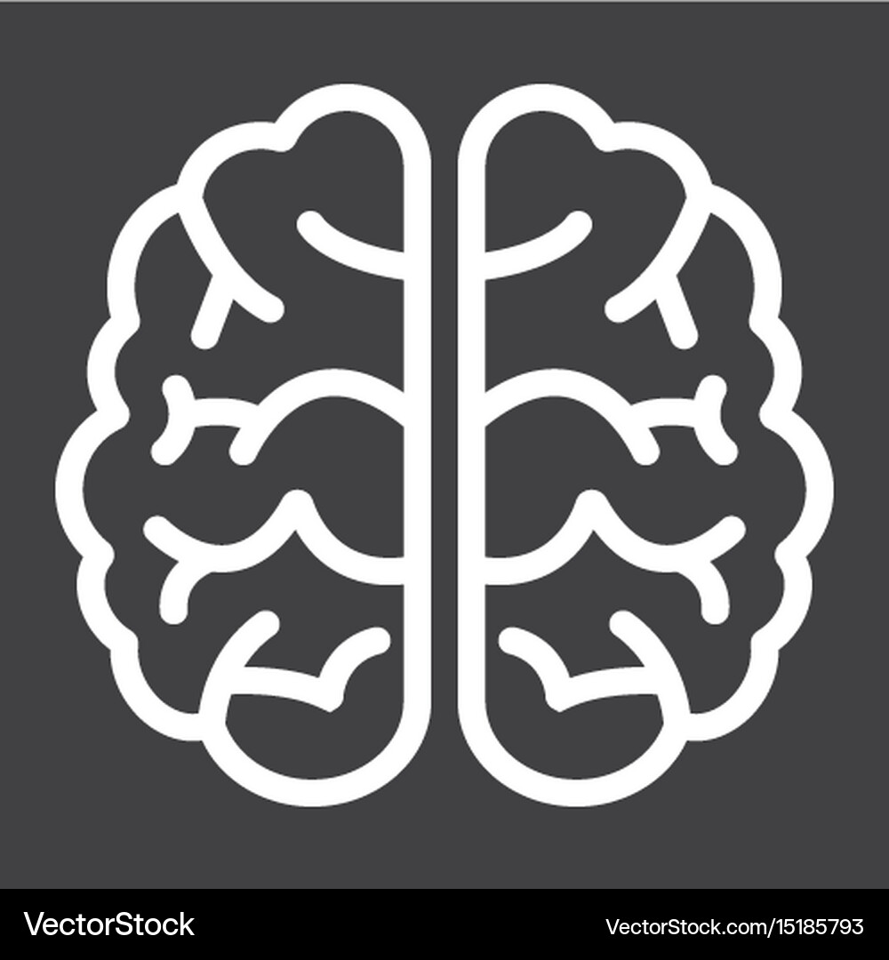 Brain line icon brainstorm and idea medical Vector Image