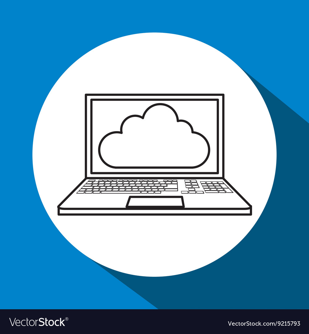 Cloud computing design technology icon isolated Vector Image