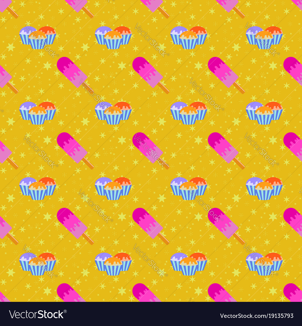 Color seamless pattern of delicious cakes Vector Image Color seamless pattern of delicious cakes Vector Image