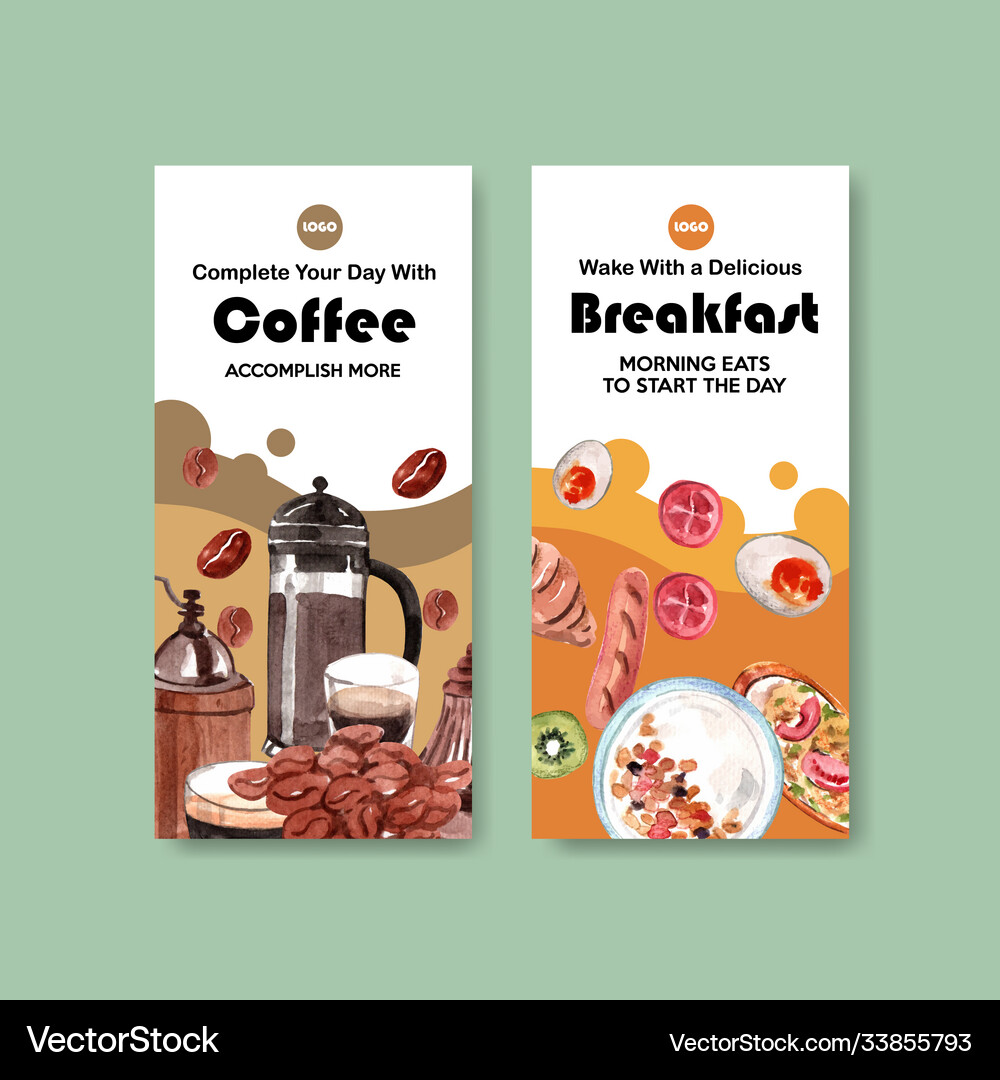 Flyer template with daily life design for Vector Image