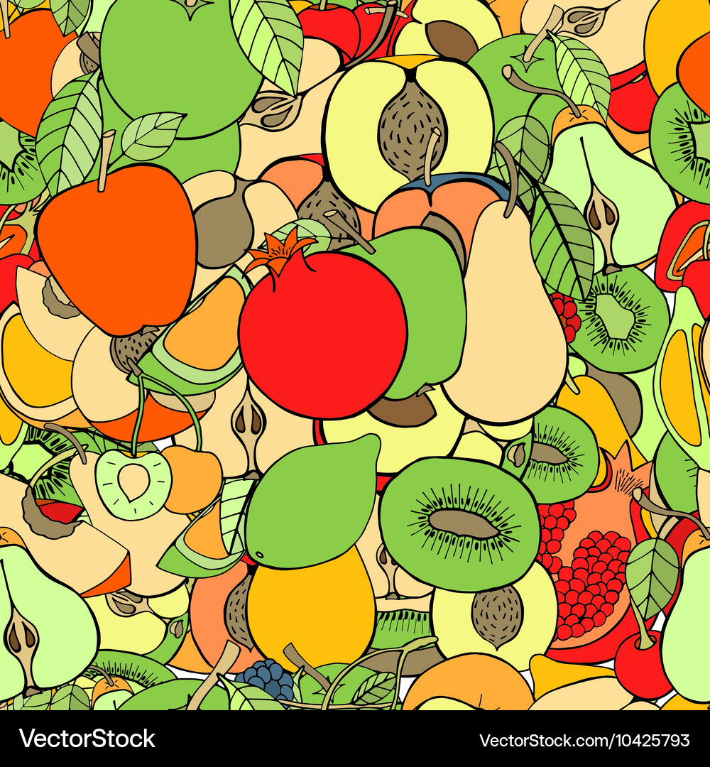 Fruit patterned background Royalty Free Vector Image