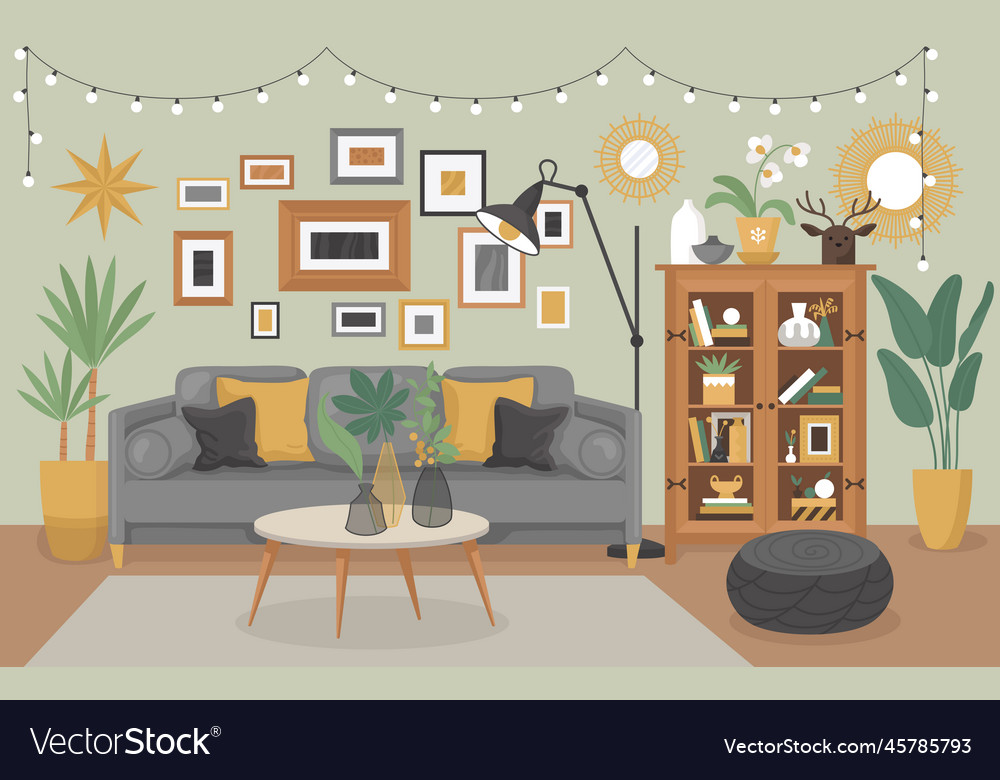 Interior living room composition Royalty Free Vector Image Interior living room composition Royalty Free Vector Image