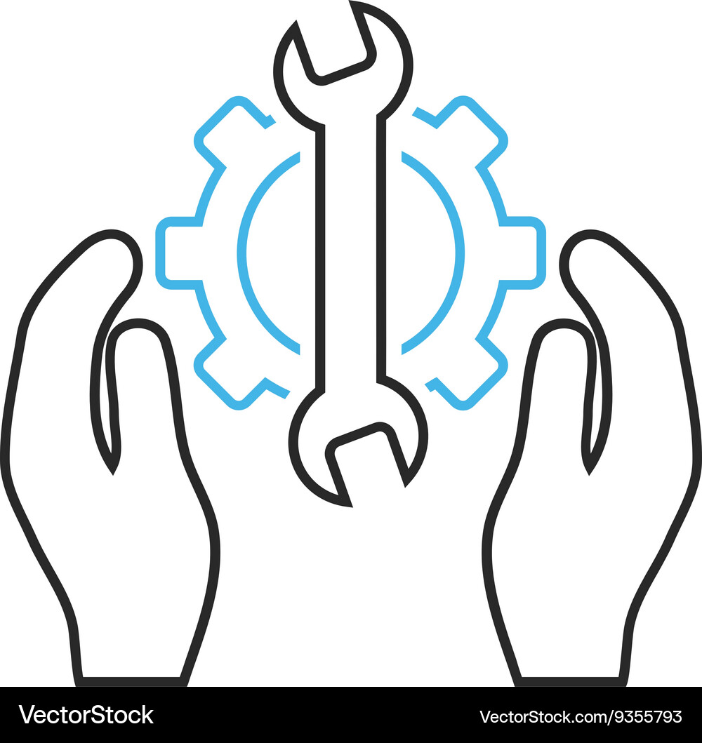 Repair service outline icon Royalty Free Vector Image