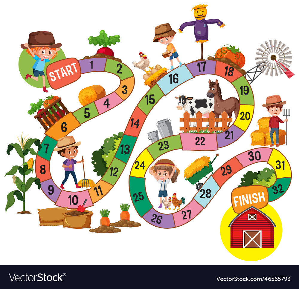 Snakes and ladders game template Royalty Free Vector Image