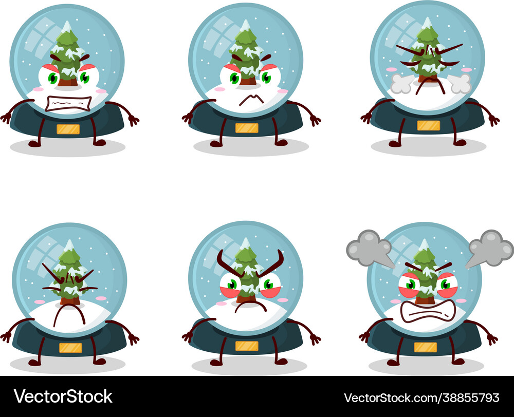 Snowball with tree cartoon character with various Vector Image