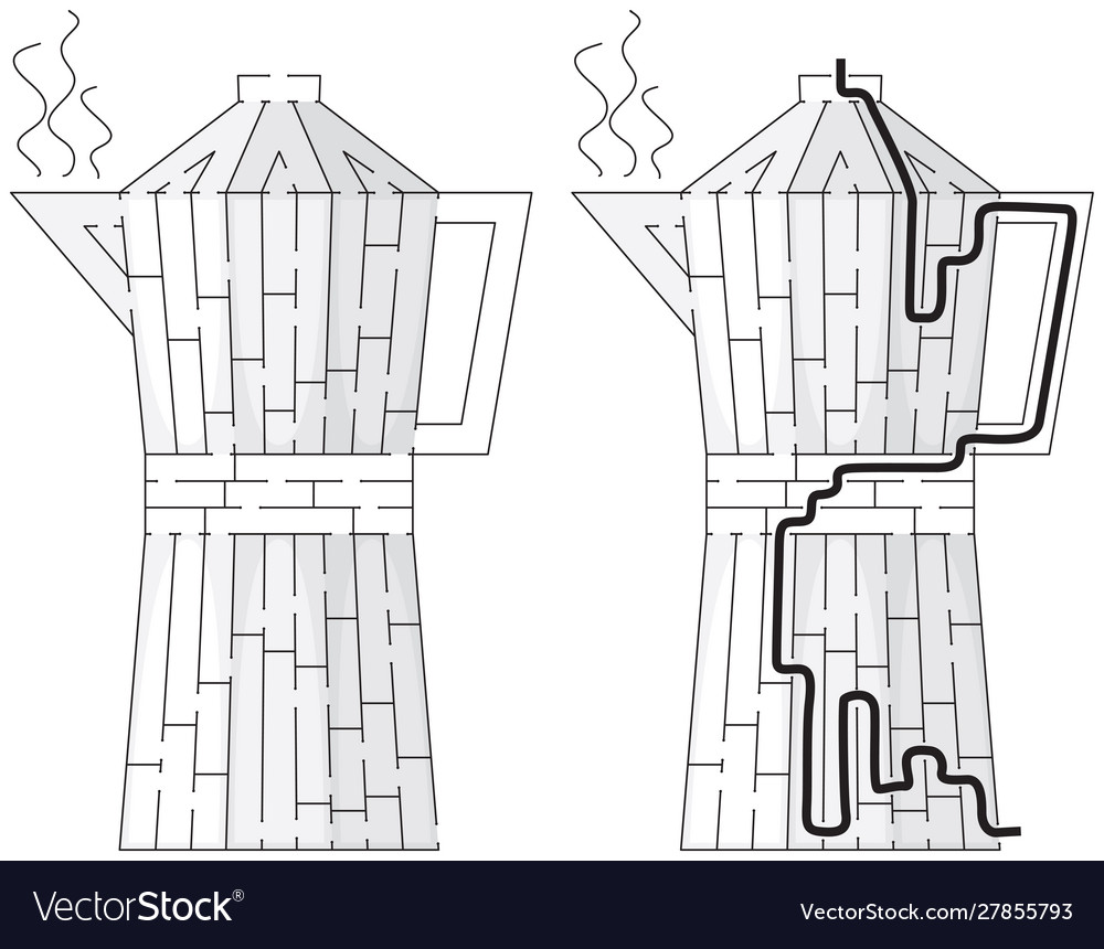 Stovetop espresso coffee maker maze Royalty Free Vector