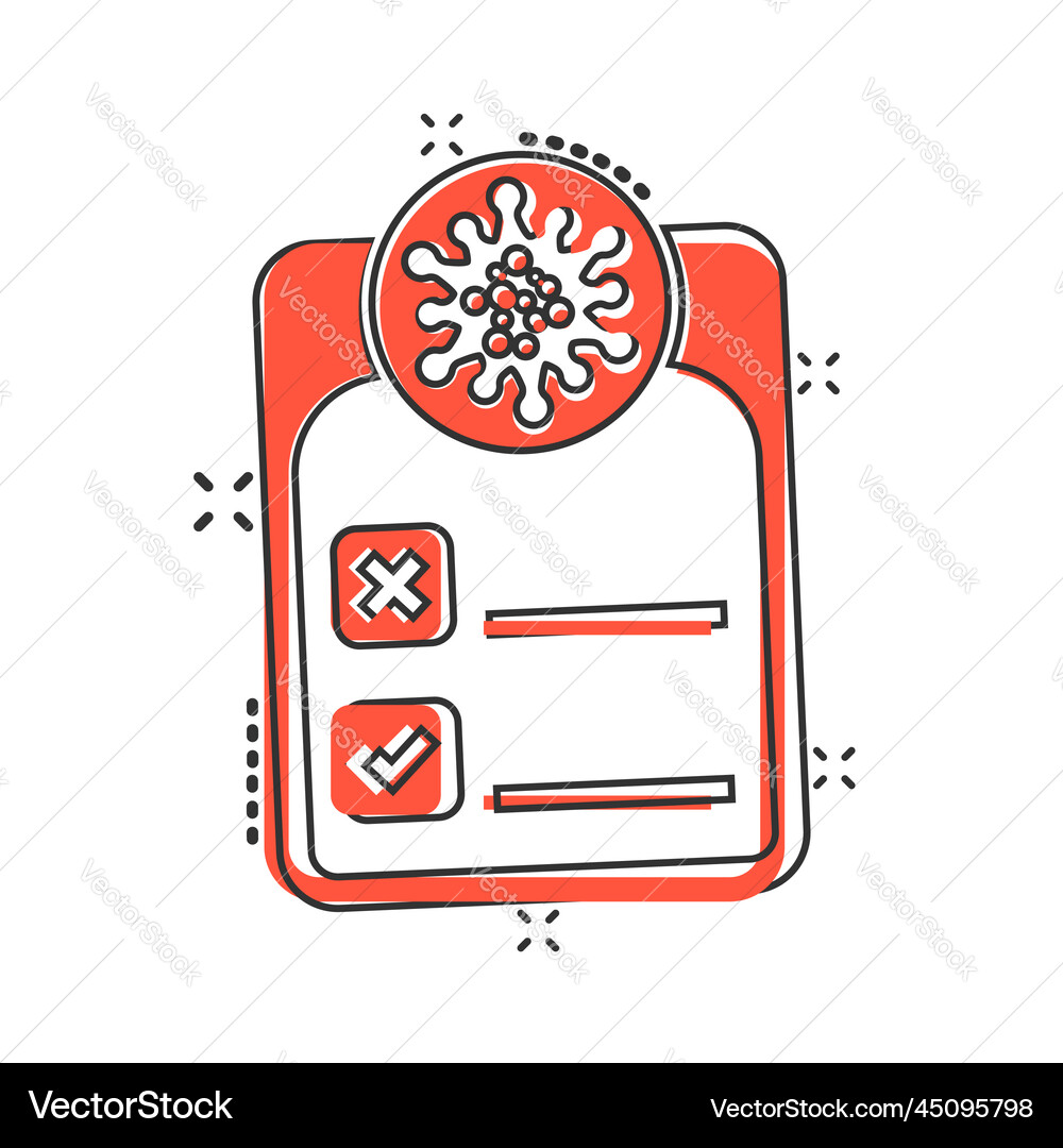 Coronavirus test icon in comic style covid-19 Vector Image