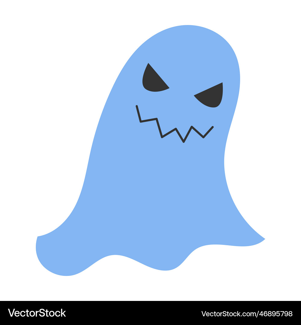 Creepy scary ghost flat cartoon Royalty Free Vector Image