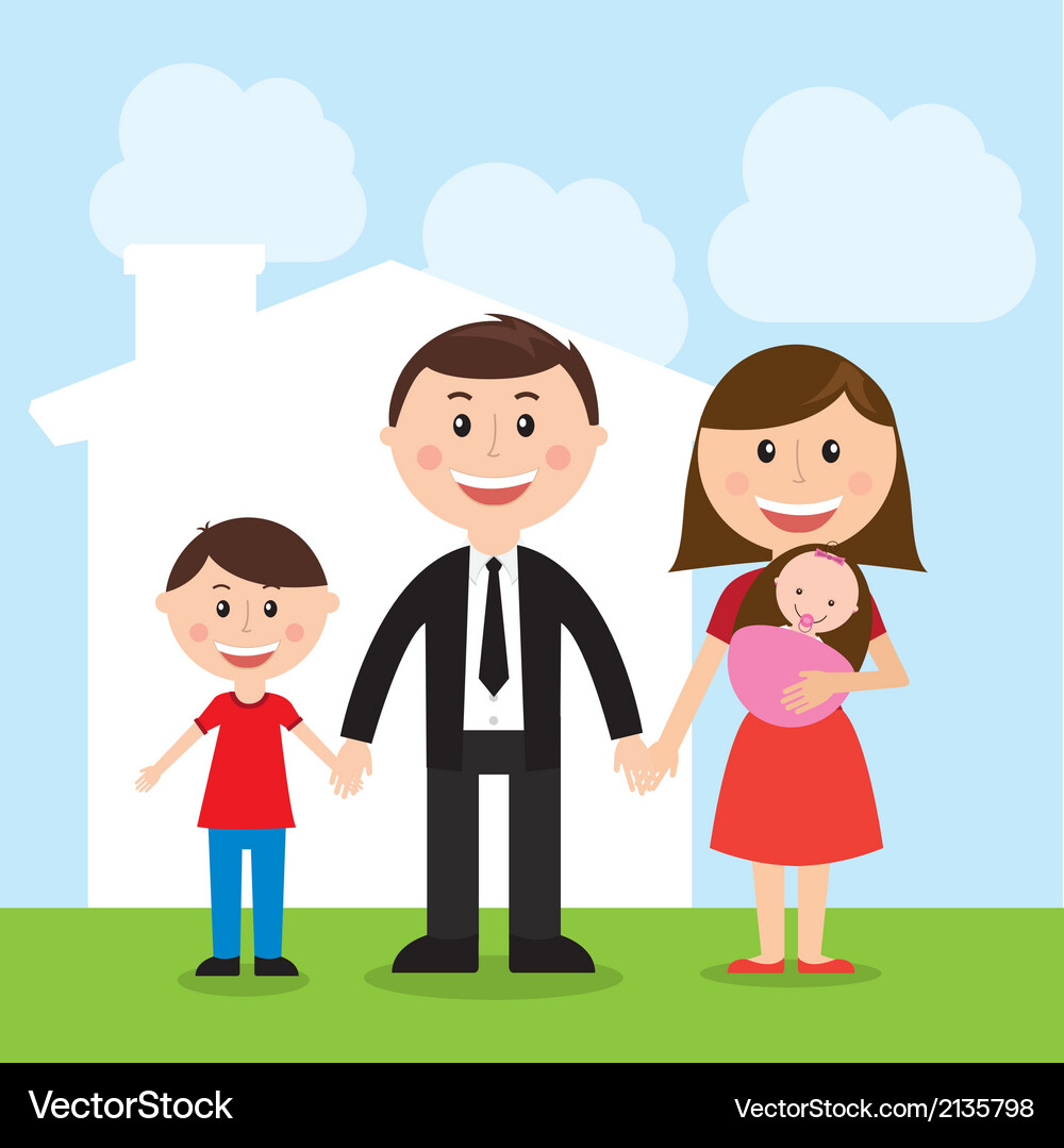 Family design over sky background Royalty Free Vector Image
