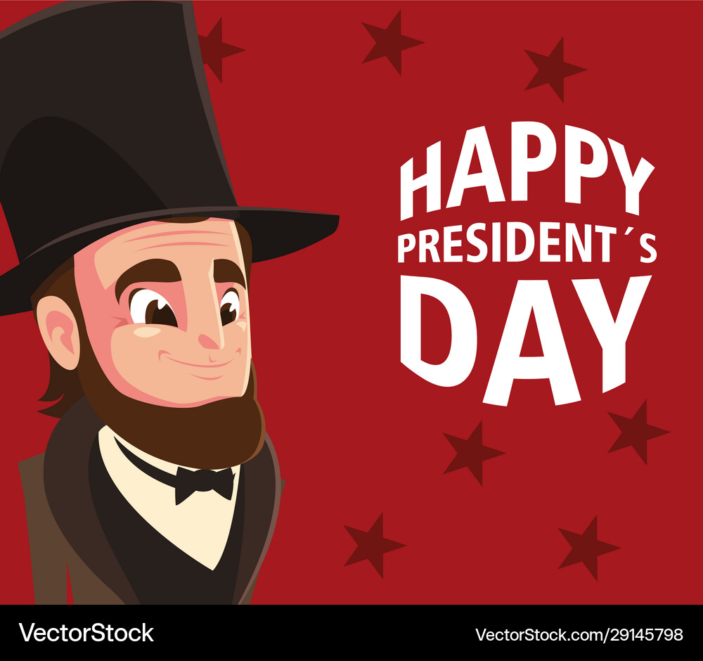 Happy president day abraham lincoln Royalty Free Vector