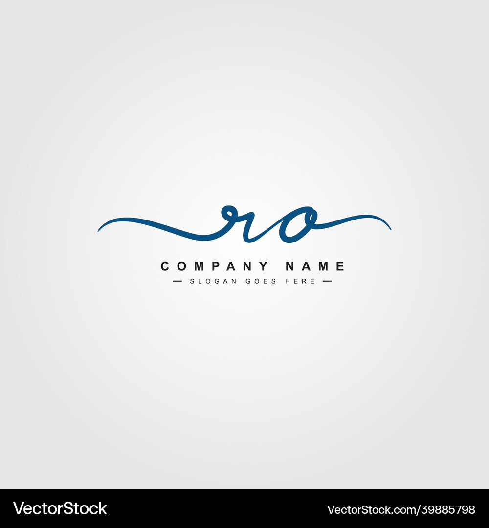 Initial letter ro logo - handwritten signature Vector Image
