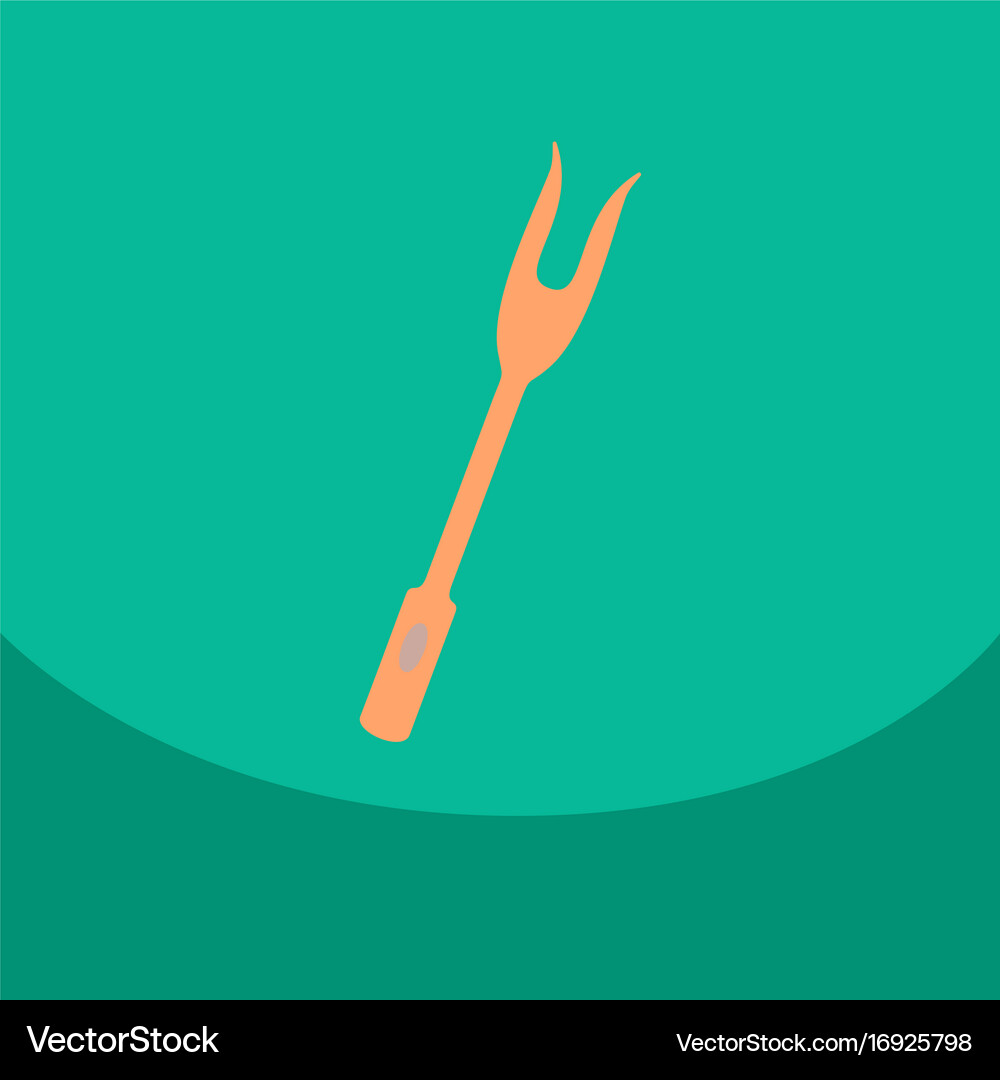 Large fork with wooden handle on a color Vector Image