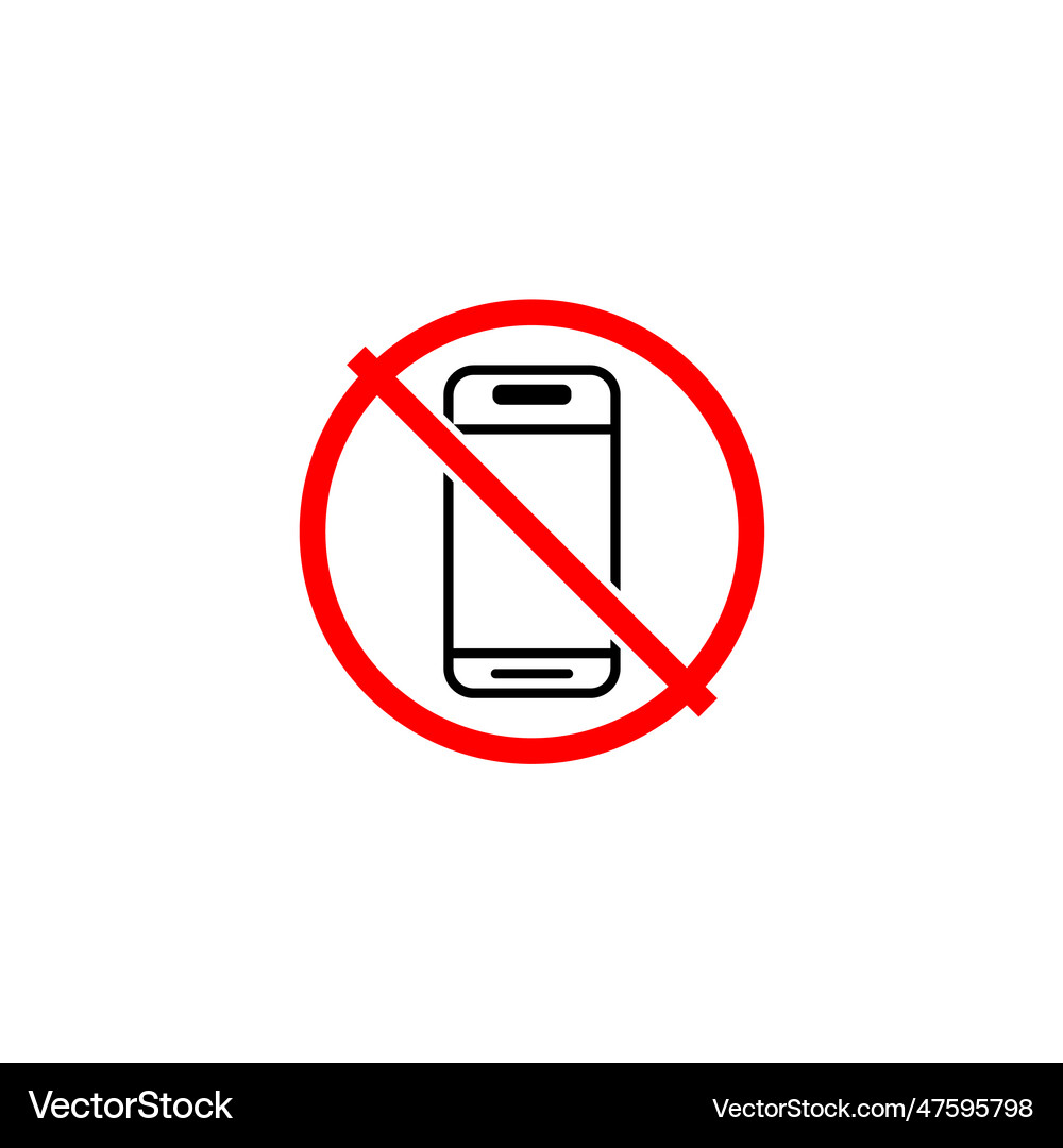 No cell phone sign icon talking and calling Vector Image
